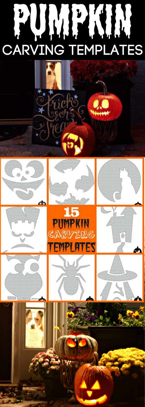 15 Pumpkin Carving Templates ~ with young kids in mind