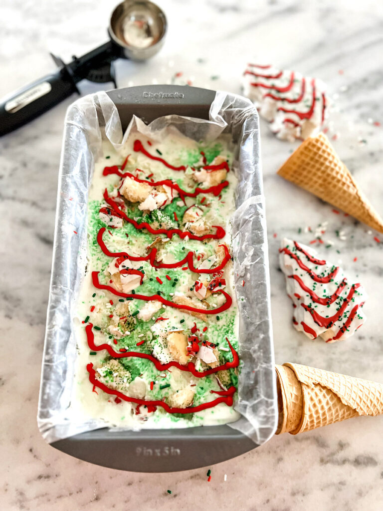 Christmas Tree Cake Homemade Ice Cream Dupe - Nest of Posies